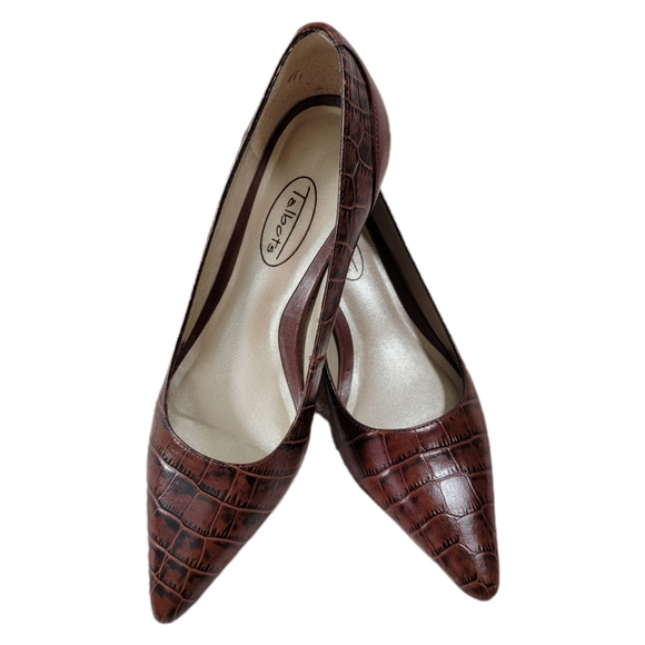 Talbots | Shoes | Talbots Womens Size 5b Crocodile Print Brown Leather ...